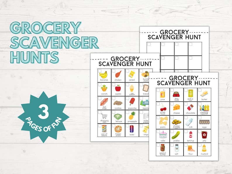 Grocery Scavenger Hunt Food Scavenger Hunt Hunt for - Etsy
