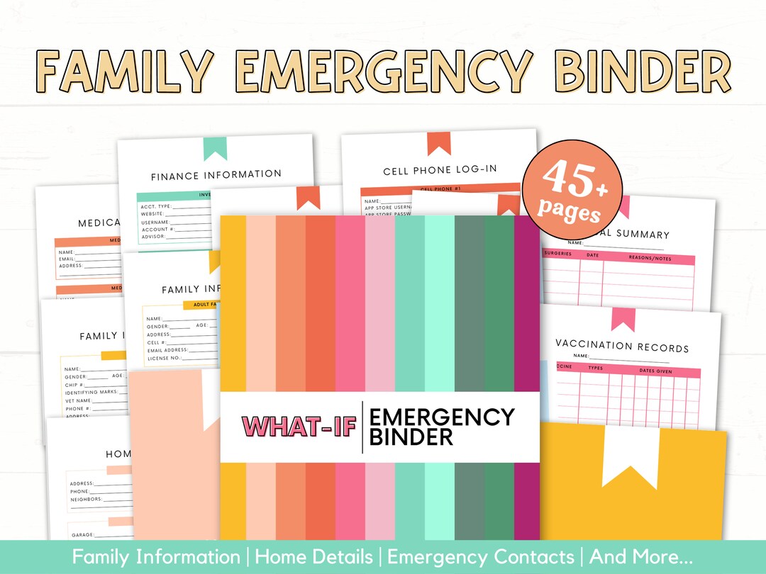 Printable Emergency Binder | in Case of Emergency | What If Binder ...