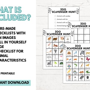 Zoo Scavenger Hunt Animal Scavenger Hunt Hunt for Animals Zoo ...