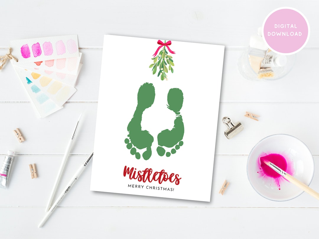 Christmas Footprint Craft Christmas Handprint Art Christmas Keepsake ...