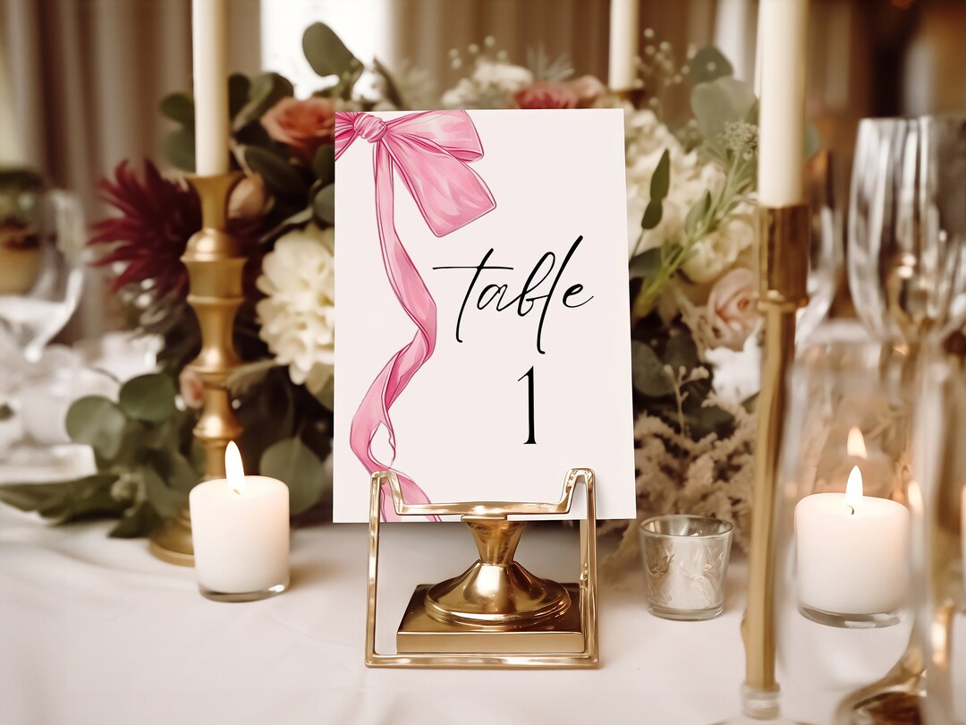 She's Tying the Knot Bridal Shower Table Numbers | Editable Bridal ...