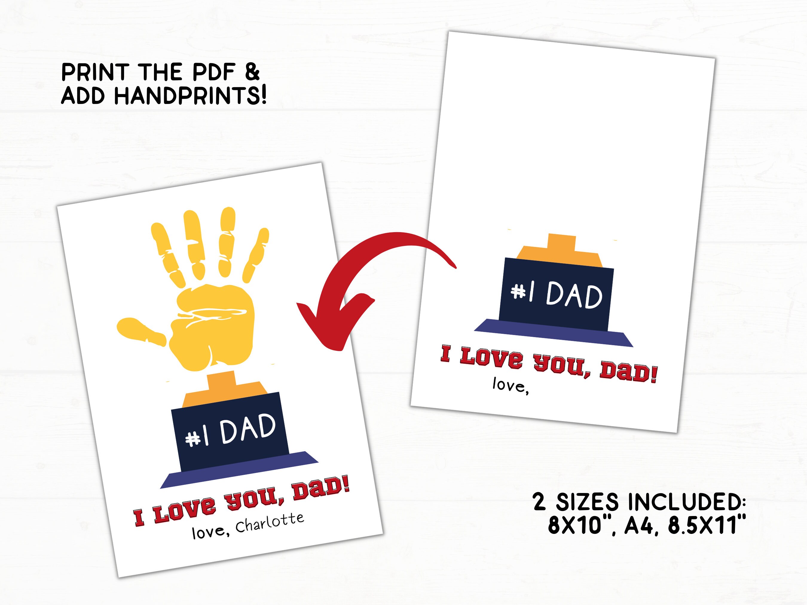 Father's Day Prints 1 Dad Father's Day Prints Best Dad Award Dad Card ...