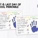 FIRST AND LAST Day of School Craft Handprint Back to School Memory ...