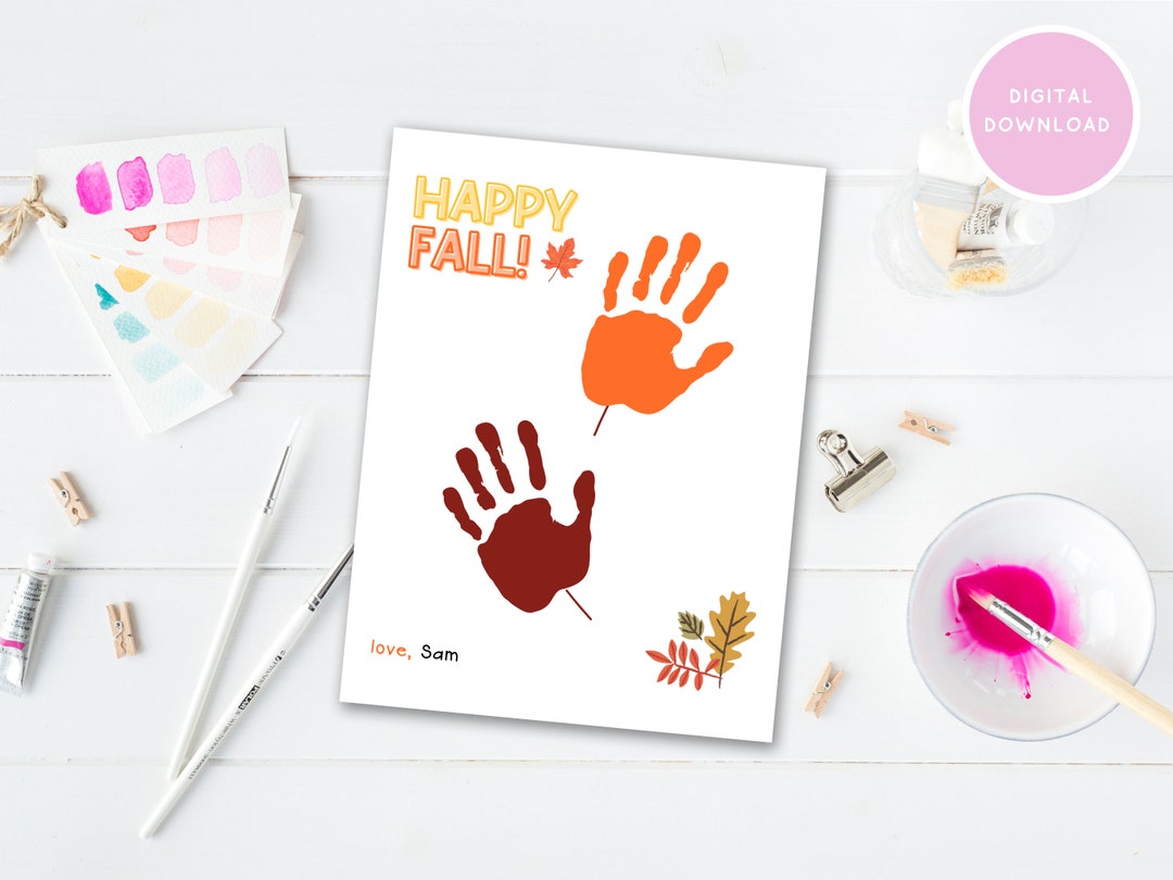 Fall Handprint Craft Autumn Handprint Art Thanksgiving Keepsake DIY ...