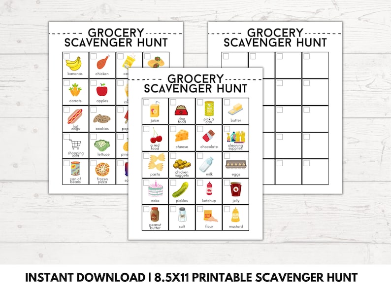 Grocery Scavenger Hunt Food Scavenger Hunt Hunt for - Etsy