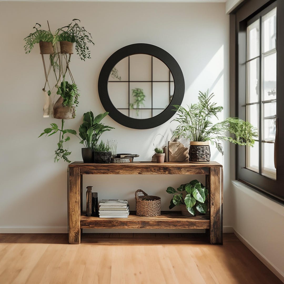 Unique Rustic Wood Custom Table, Table Console Custom Hallway Table ...