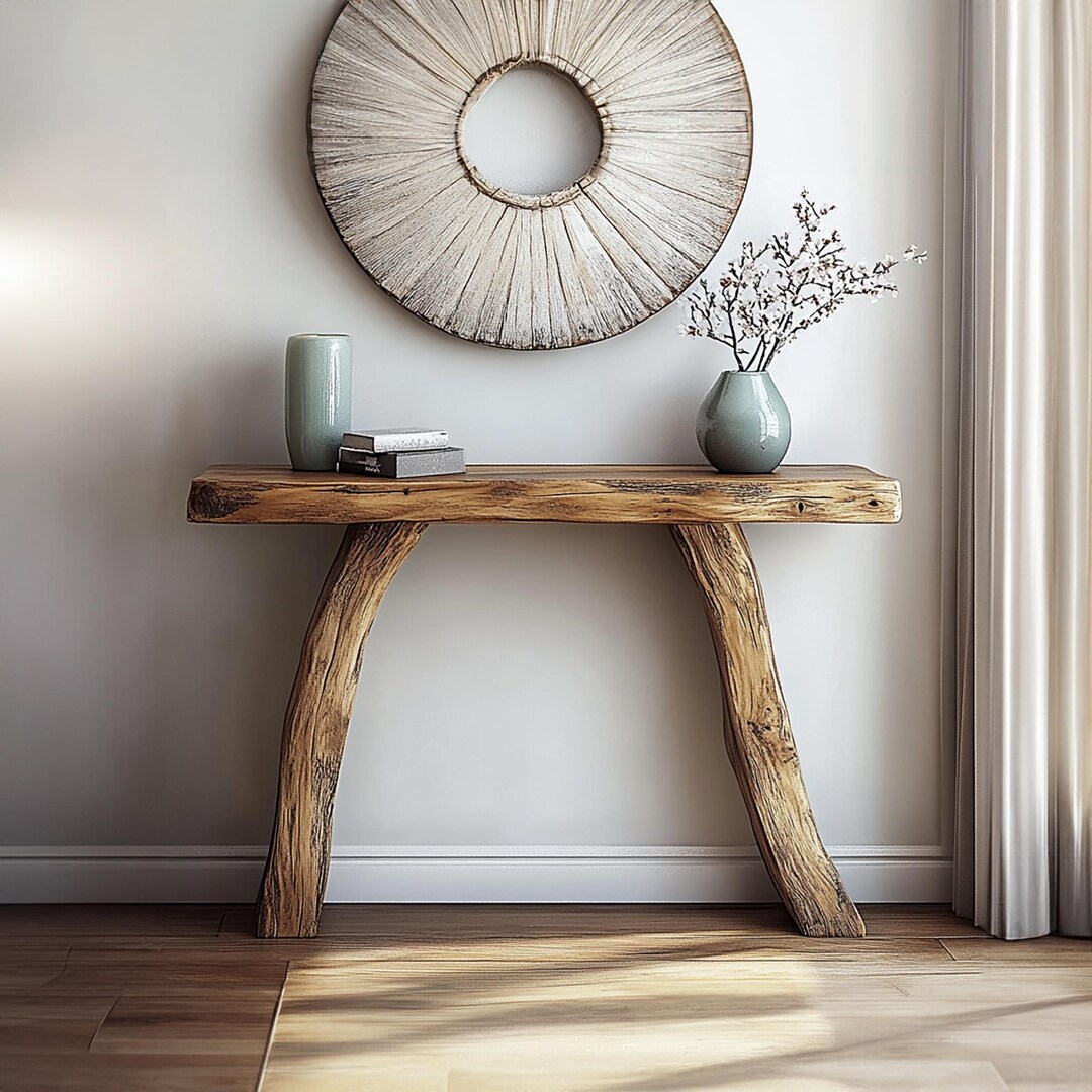 Old Beam Console Table Unique Wood Rustic Style Country Loft Organic ...