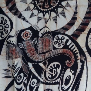 Wild Elephant in Sri Lanka A Bathik Painting of a Wall Hanging Decor ...