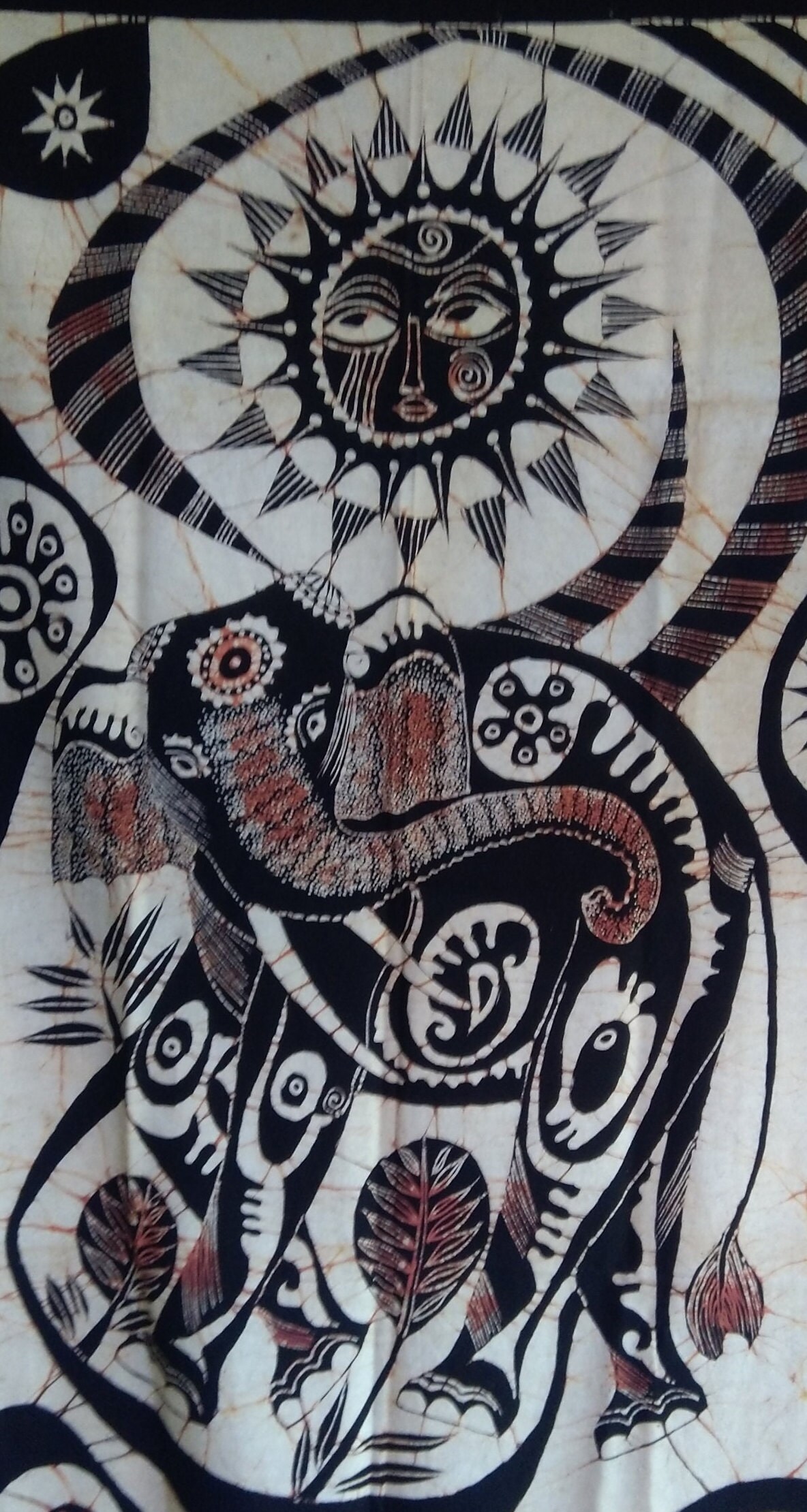 Wild Elephant in Sri Lanka A Bathik Painting of a Wall Hanging Decor ...