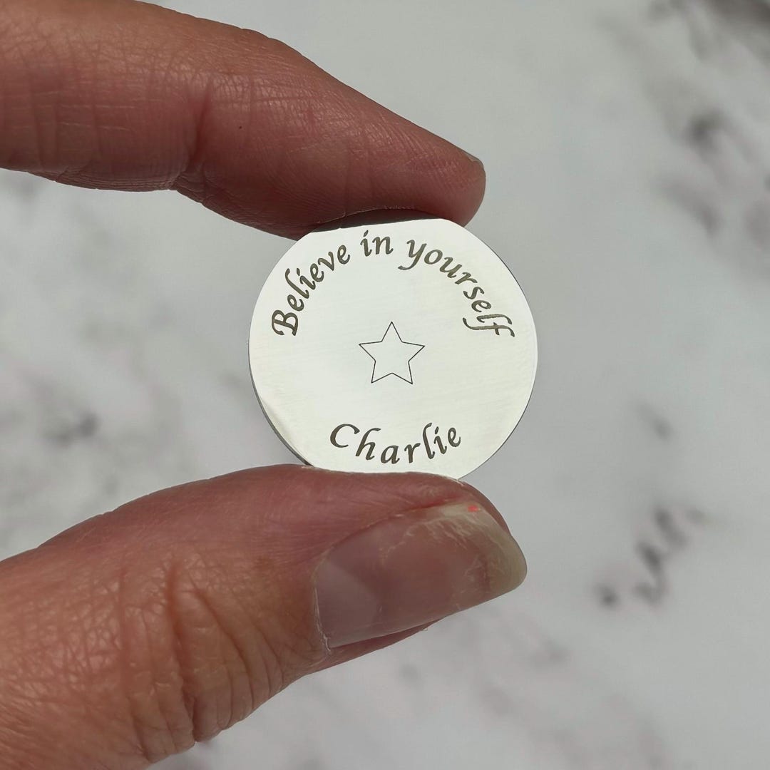 Believe in Yourself Personalised Engraved Token, Pocket Hug ...