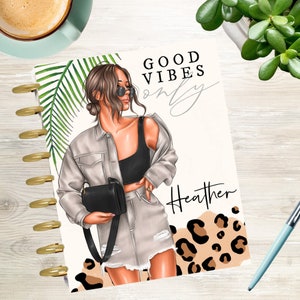 Good Vibes Leopard Planner Cover or Dashboard, A5 Insert, GM MM PM ...