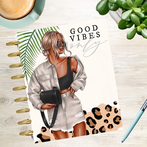 Good Vibes Leopard Planner Cover or Dashboard, A5 Insert, GM MM PM ...