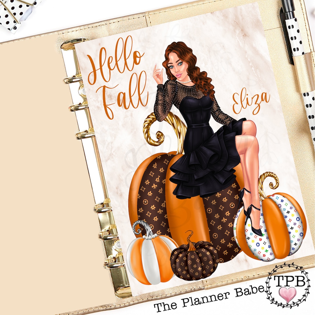 Fall Fashion Girl Dashboard Planner Cover, A5 Insert, GM MM PM Agenda ...