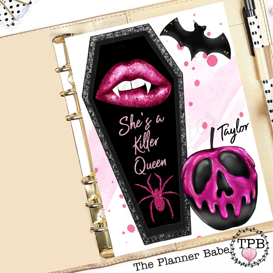 Vampire Halloween Dashboard Planner Cover A5 Insert GM MM PM - Etsy