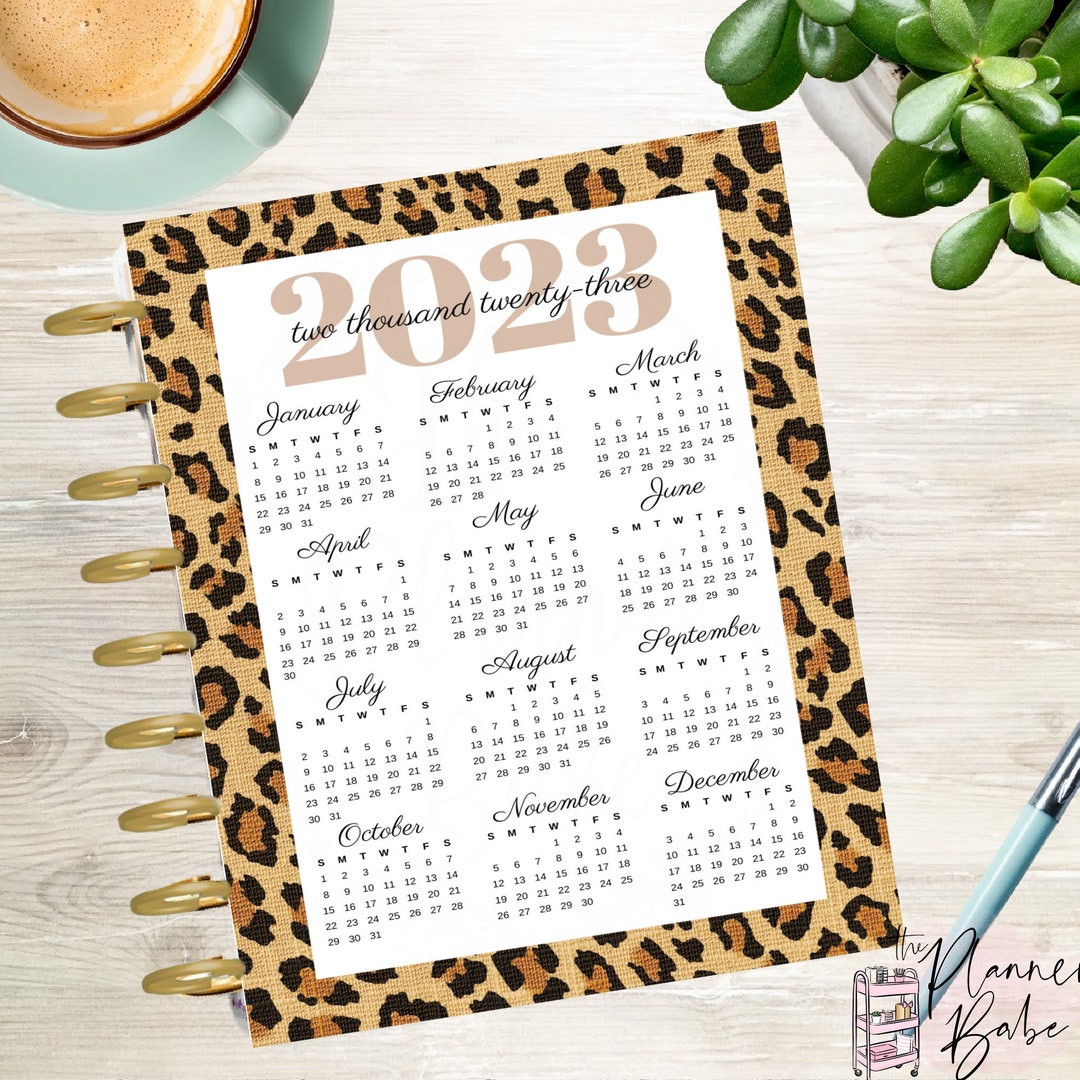 2023 Leopard Year in Review Planner Cover, A5 Insert, A6 GM MM PM ...