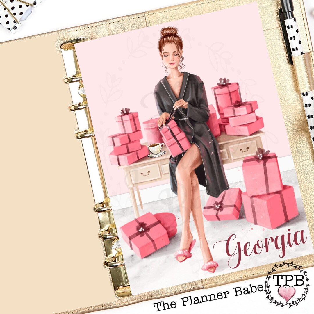 Pink Presents Dashboard Planner Cover, A5 Insert, GM MM PM Agenda ...