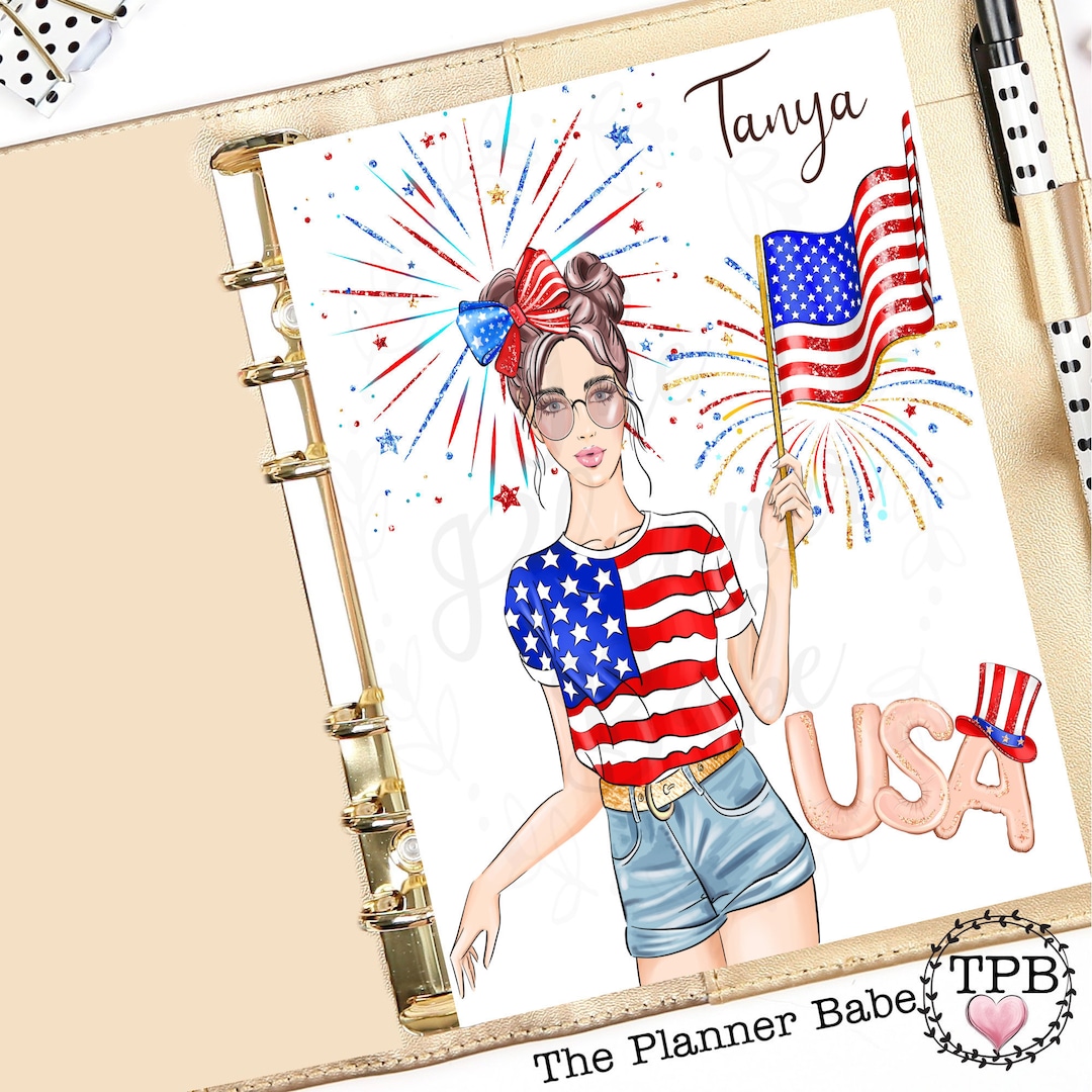 4th of July Planner Dashboard Planner Cover A5 Insert Insert - Etsy