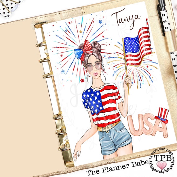 4th of July Planner Dashboard Planner Cover A5 Insert Insert | Etsy