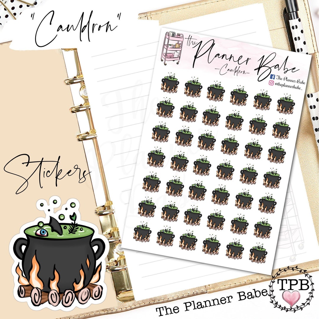 Cauldron Stickers, Printed Planner Stickers for PM MM GM Agenda ...