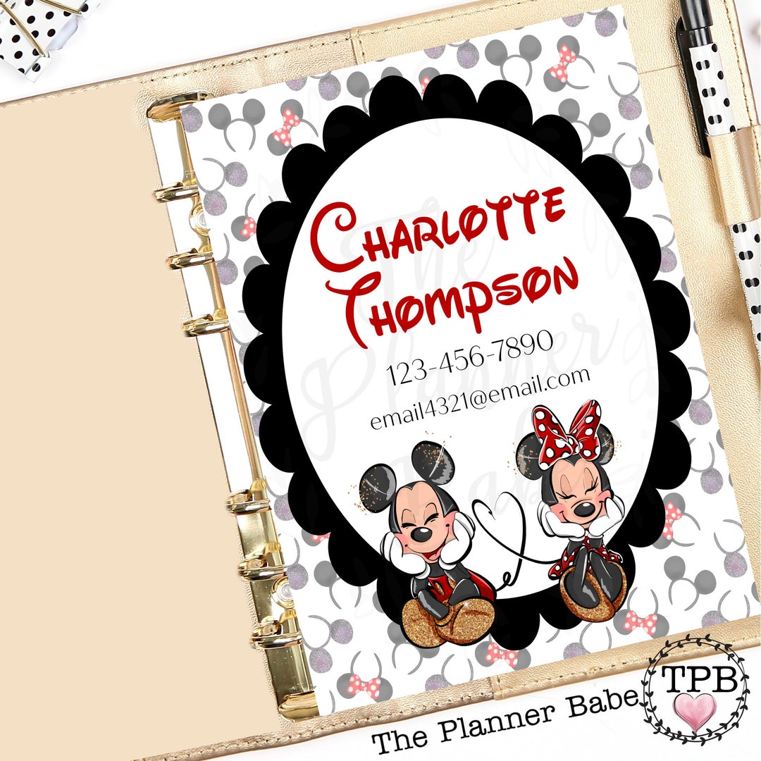 Mouse Contacts Planner Dashboard Planner Cover, A5 Insert, Insert PM ...