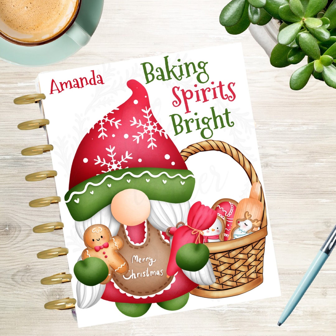 Christmas Cookie Gnome Dashboard Planner Cover, A5 Insert, GM MM PM ...