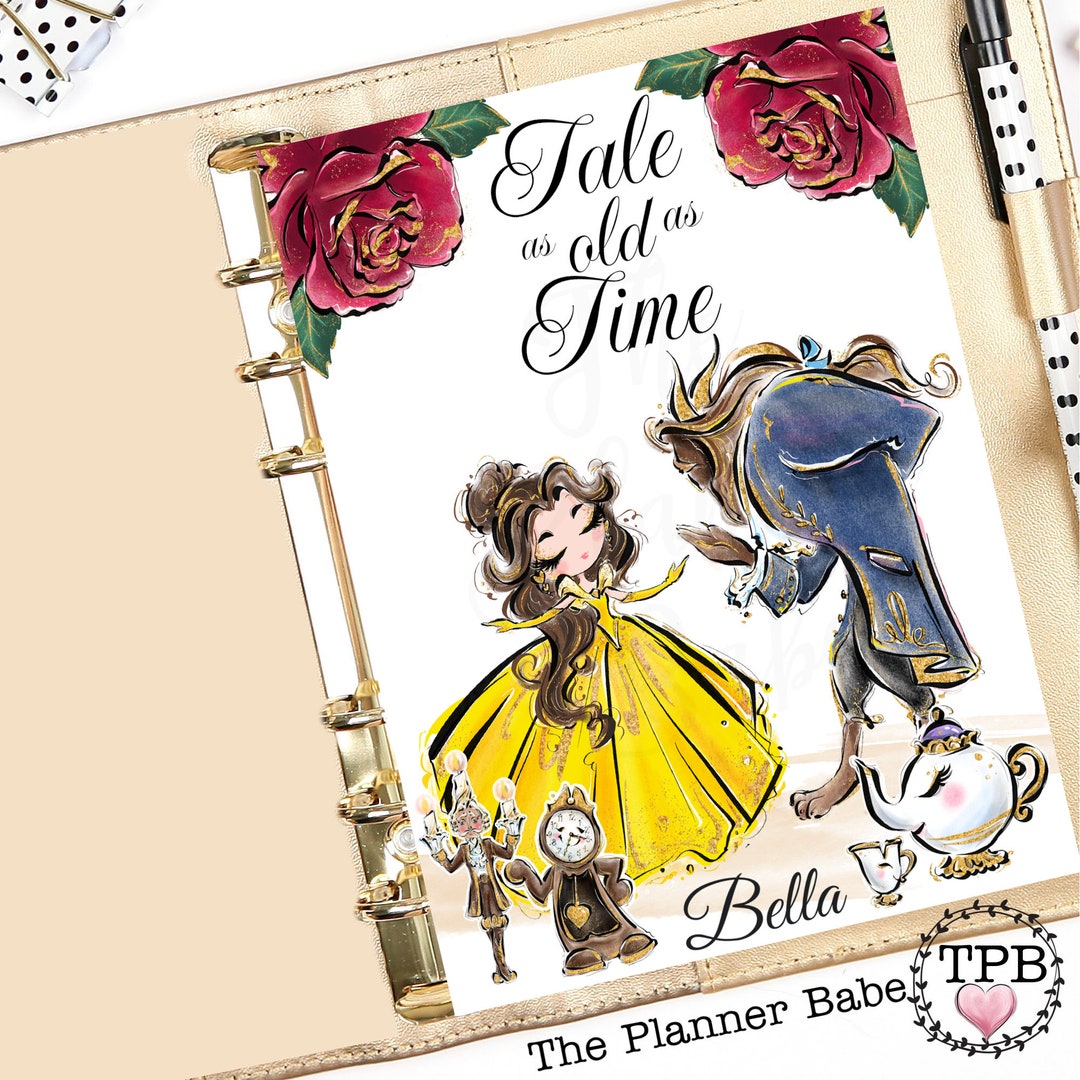 Beauty and the Beast Dashboard Planner Cover, A5 Insert, A6 GM MM PM ...