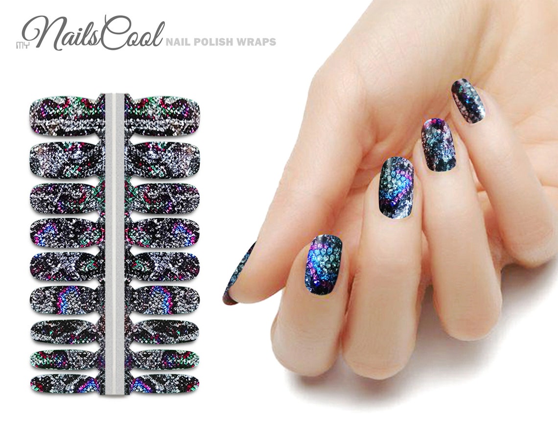 Black & Silver Gray Color Glitter Sequin Real Nail Polish - Etsy