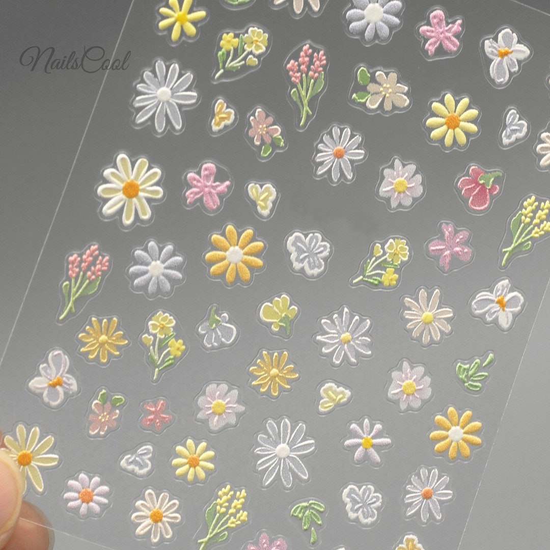 Floral Nail Stickers Flower 3D DIY Stickers 5D Nail Decals Nail Art - Etsy
