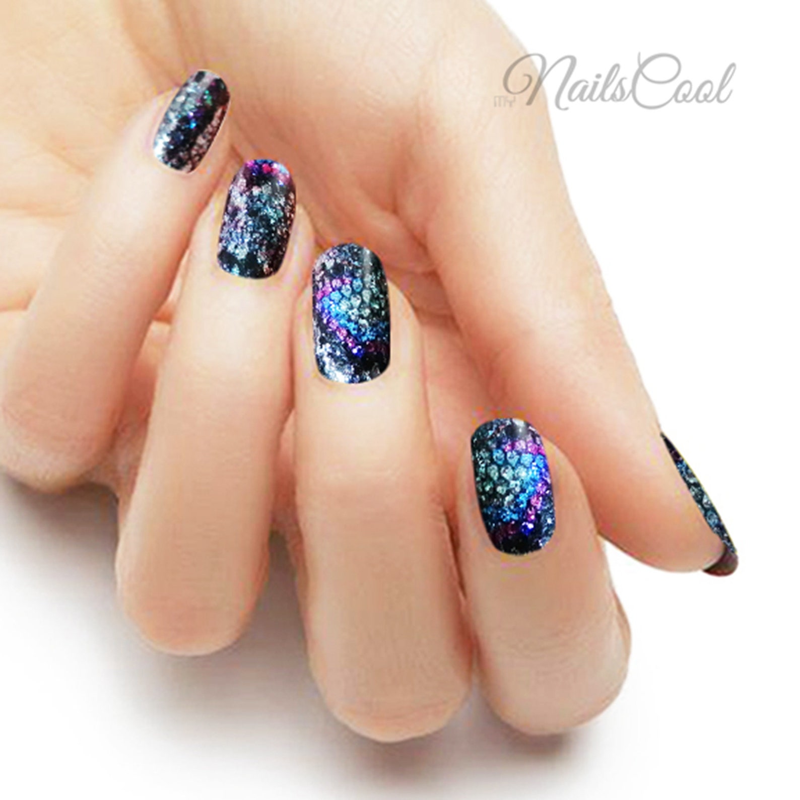 Black & Silver Gray Color Glitter Sequin Real Nail Polish - Etsy