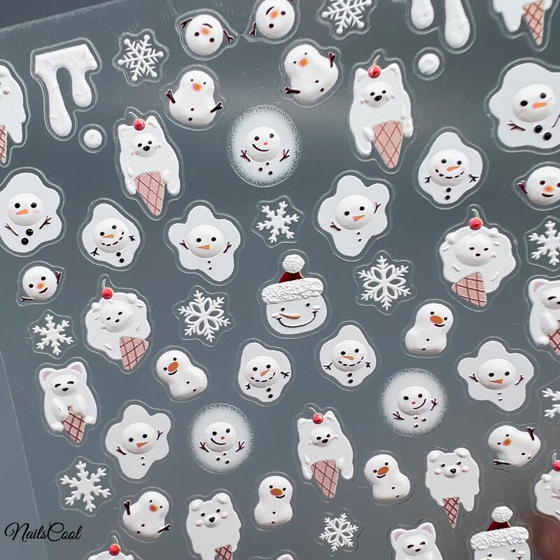 Snowman 3d Nails Sticker - Etsy