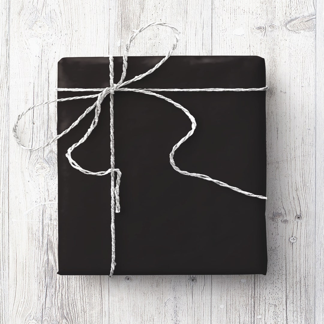 Jet Black Plain Wrapping Paper - Etsy UK