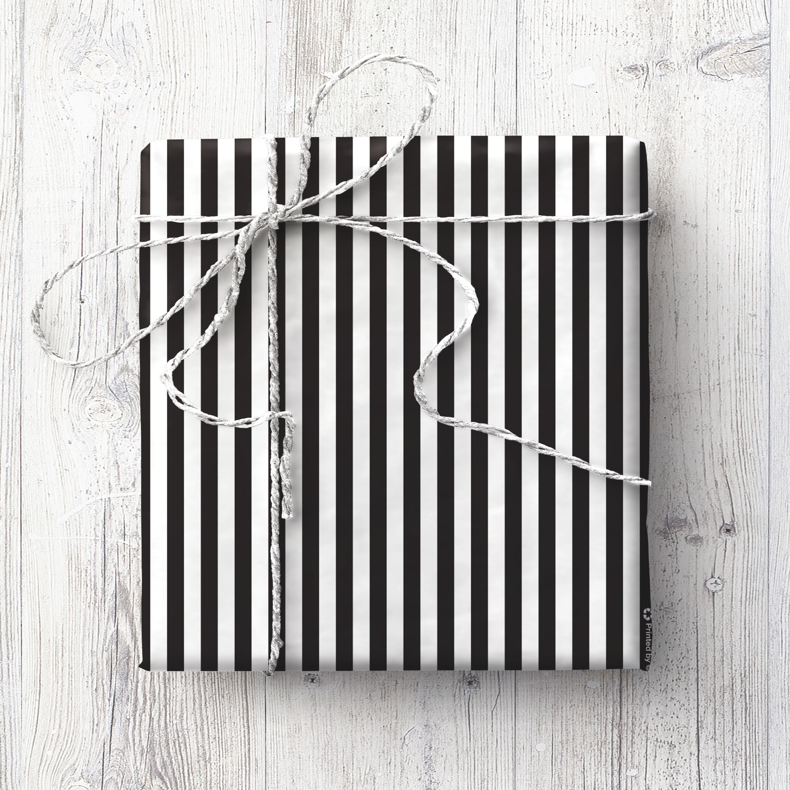 Mono Stripes Wrapping Paper Black White