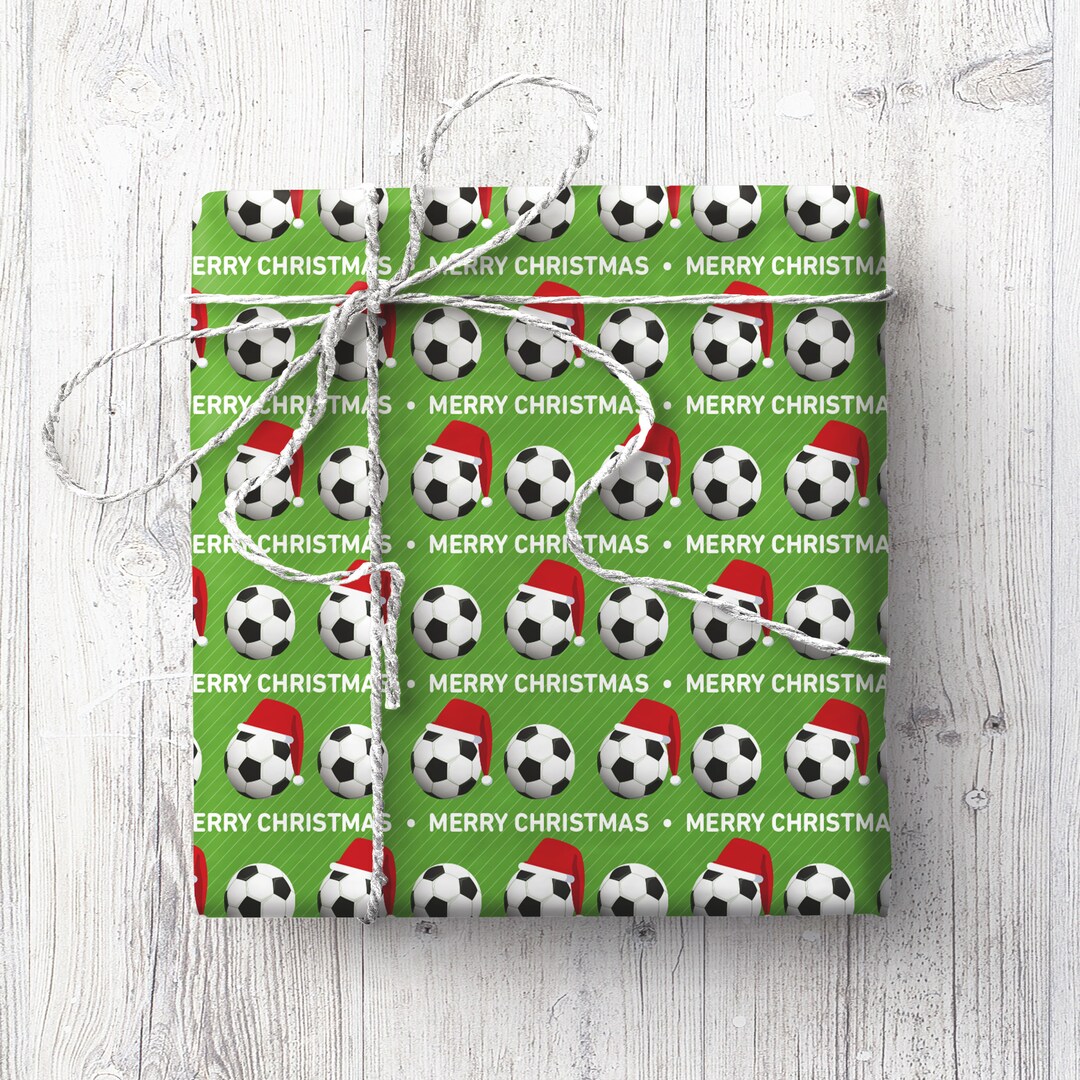 Christmas Football Crazy Wrapping Paper red Green White & Black - Etsy UK