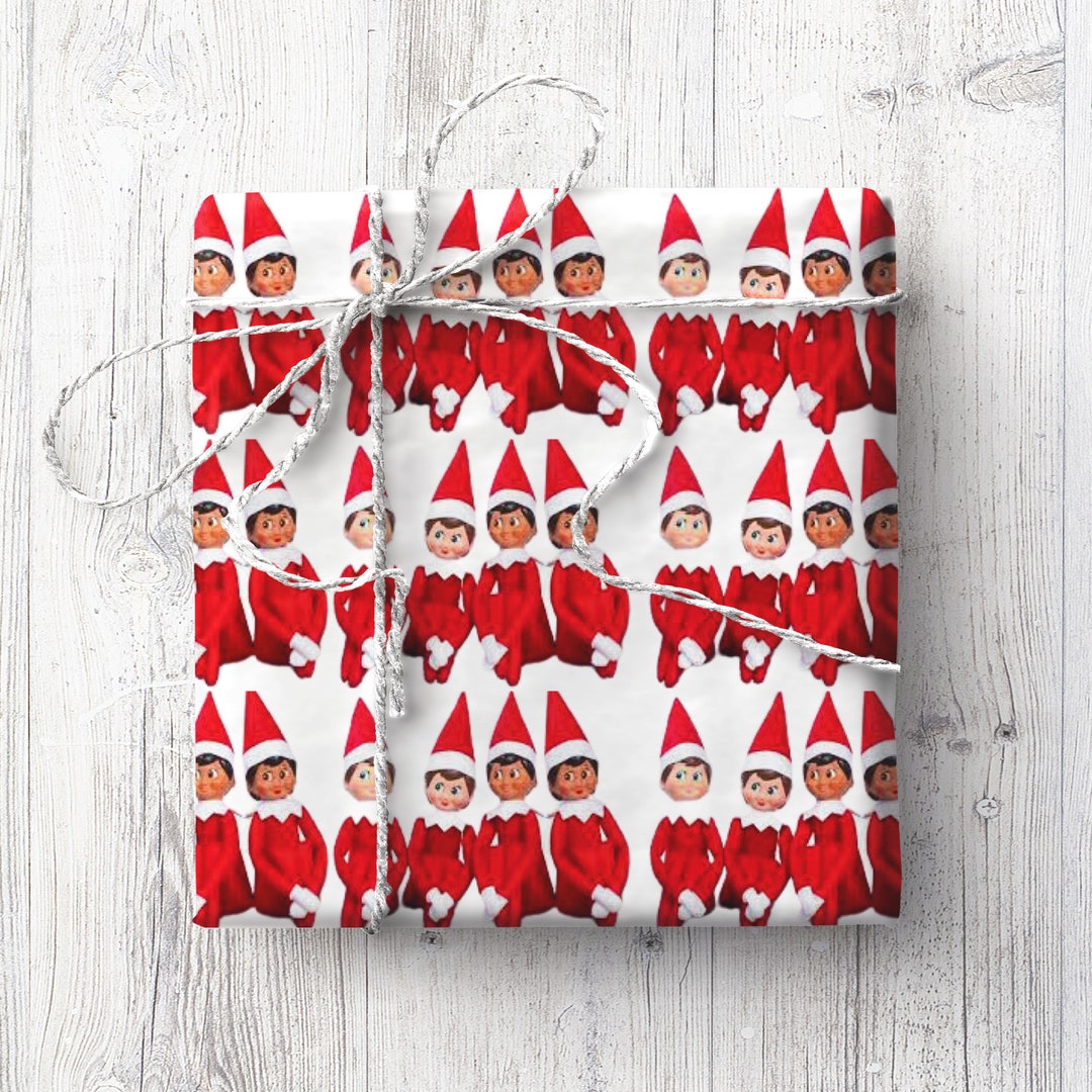 Christmas Elf's on the Shelf Wrapping Paper red - Etsy UK