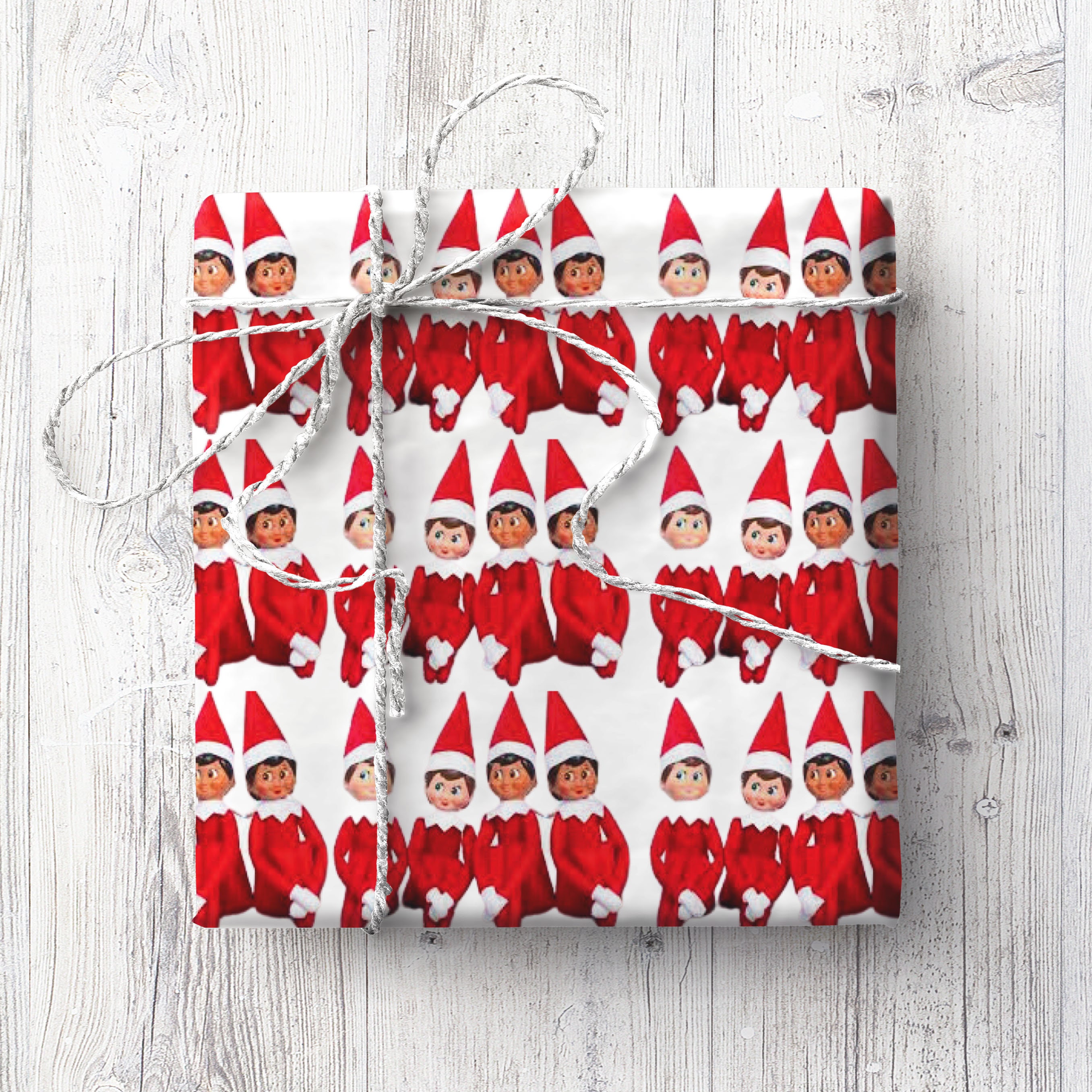 Christmas Elf's on the Shelf Wrapping Paper red - Etsy UK