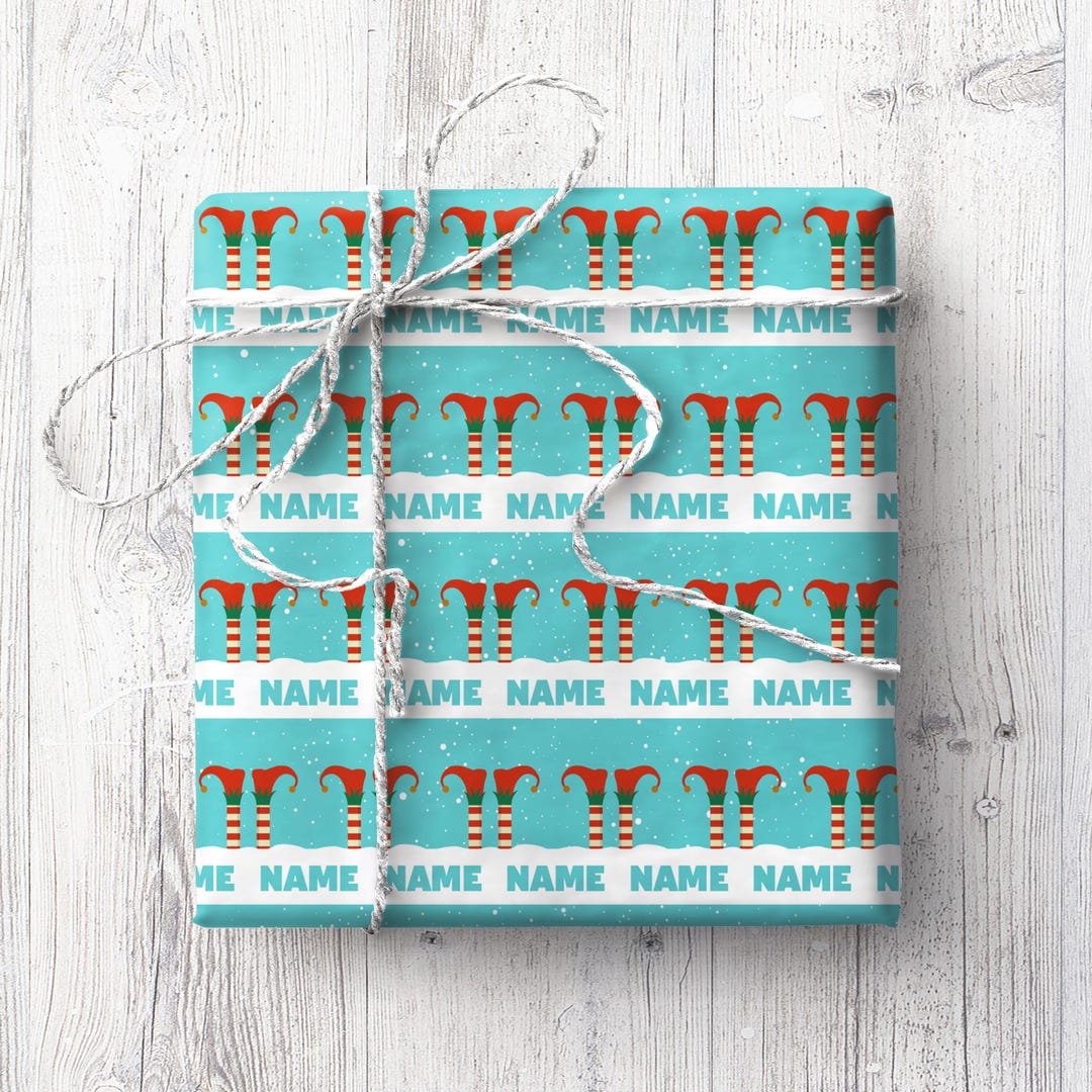 Personalised Christmas Elf Wrapping Paper name Min Pack of 2 Sheets - Etsy
