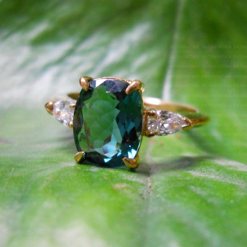 Teal Sapphire Ring - Etsy
