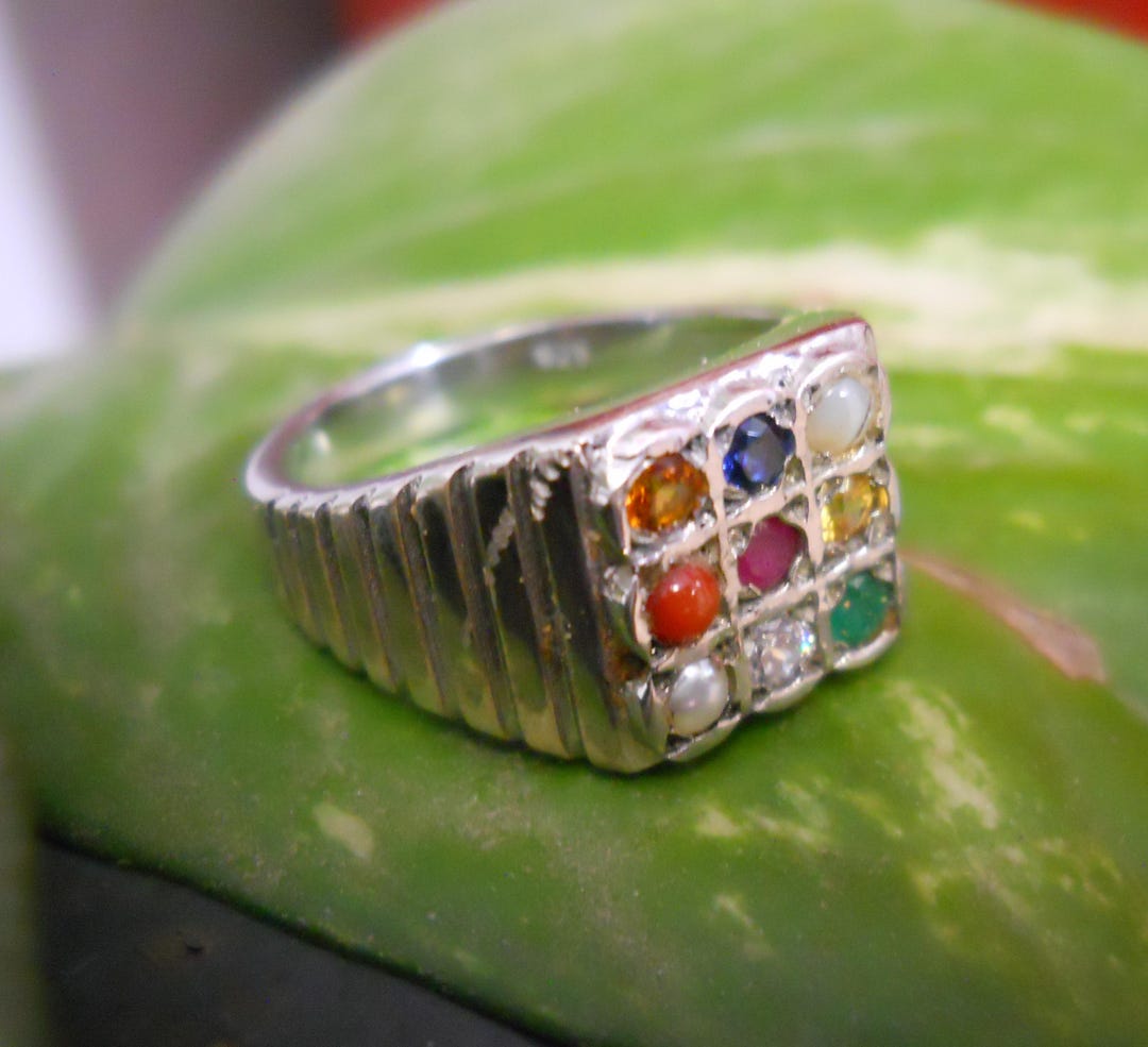 Certified Natural Navaratna Ring-astrological Purposes for Men or Woman ...