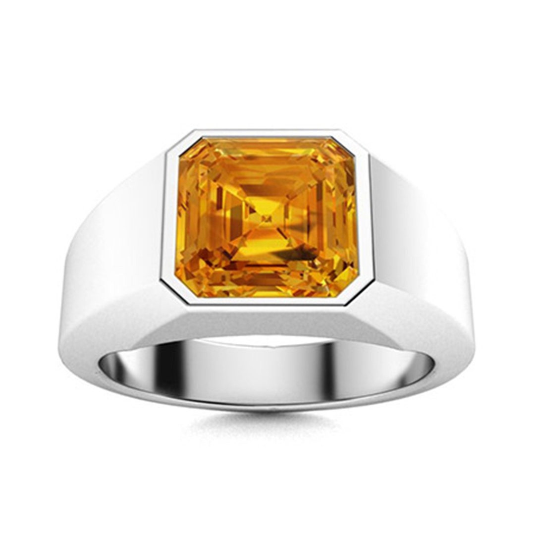 Natural Yellow Sapphire Ring-handmade Birthstone Ring for Men or Women ...