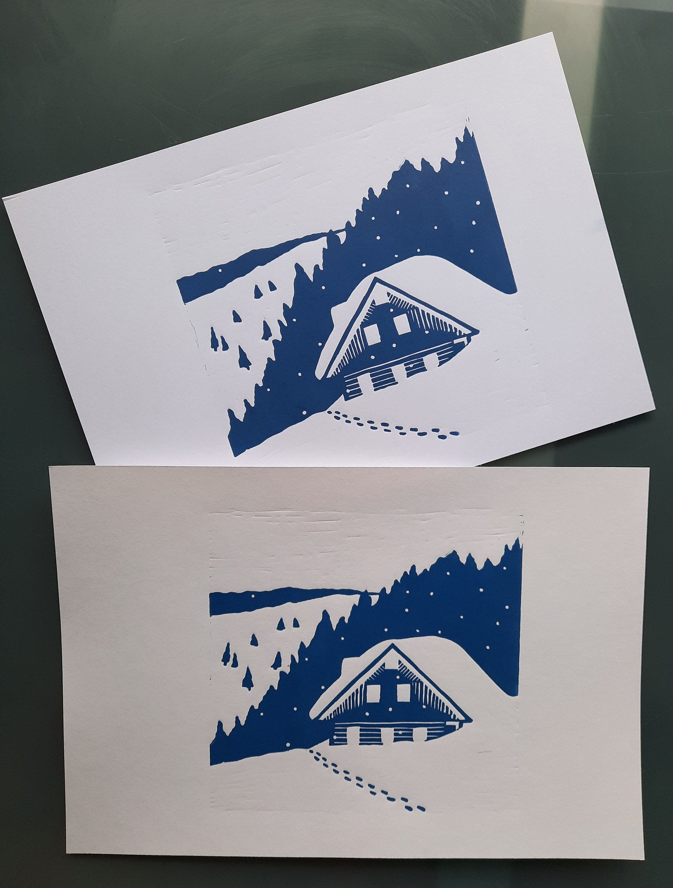 Winter Wonderland Original Handprinted Linocut - Etsy