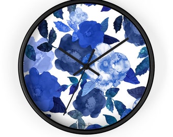 Blue Flower Clock - Etsy