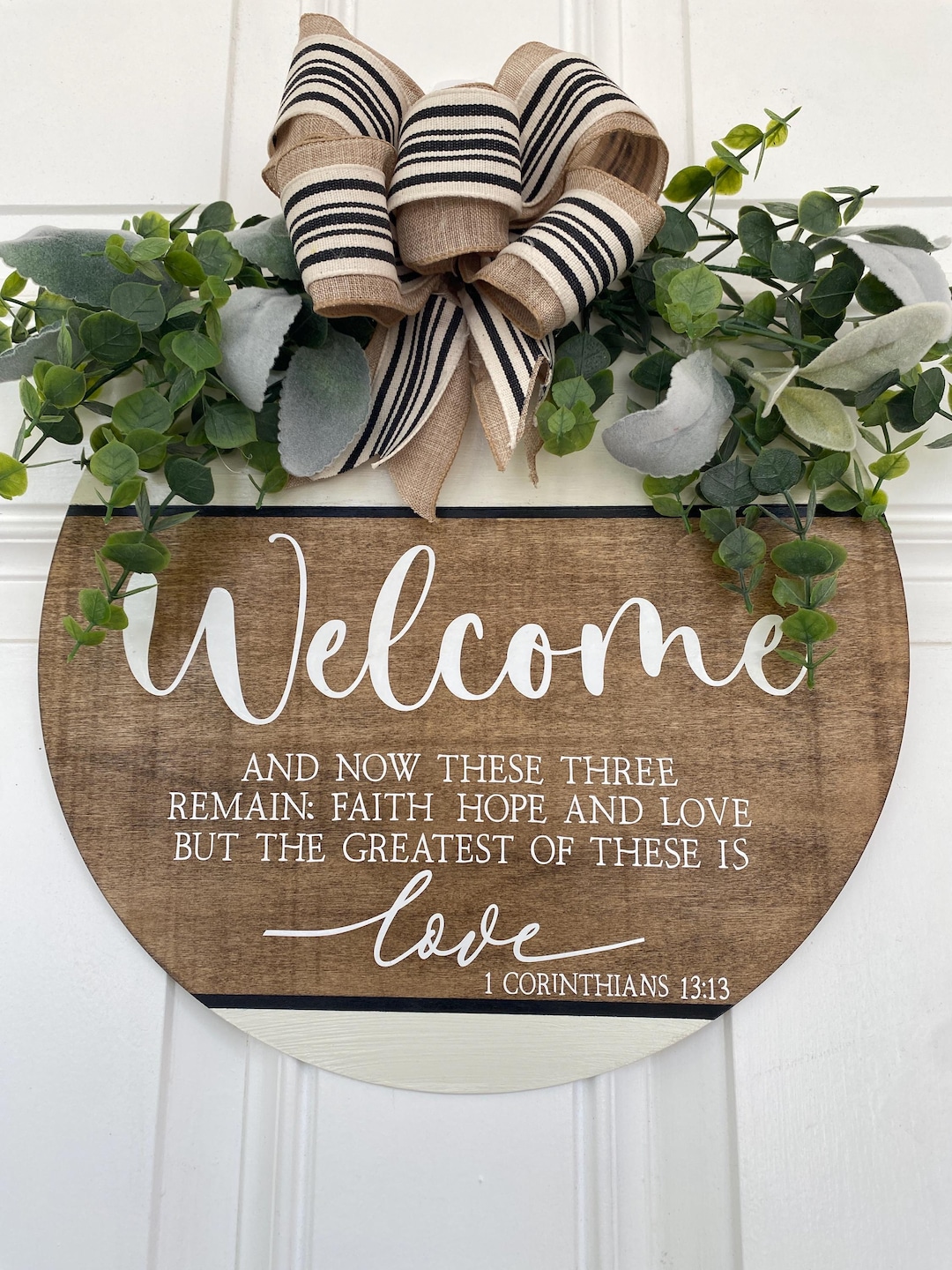Bible Front Door Hanger / Front Door Decor / Bible Verse Hanger / Year ...