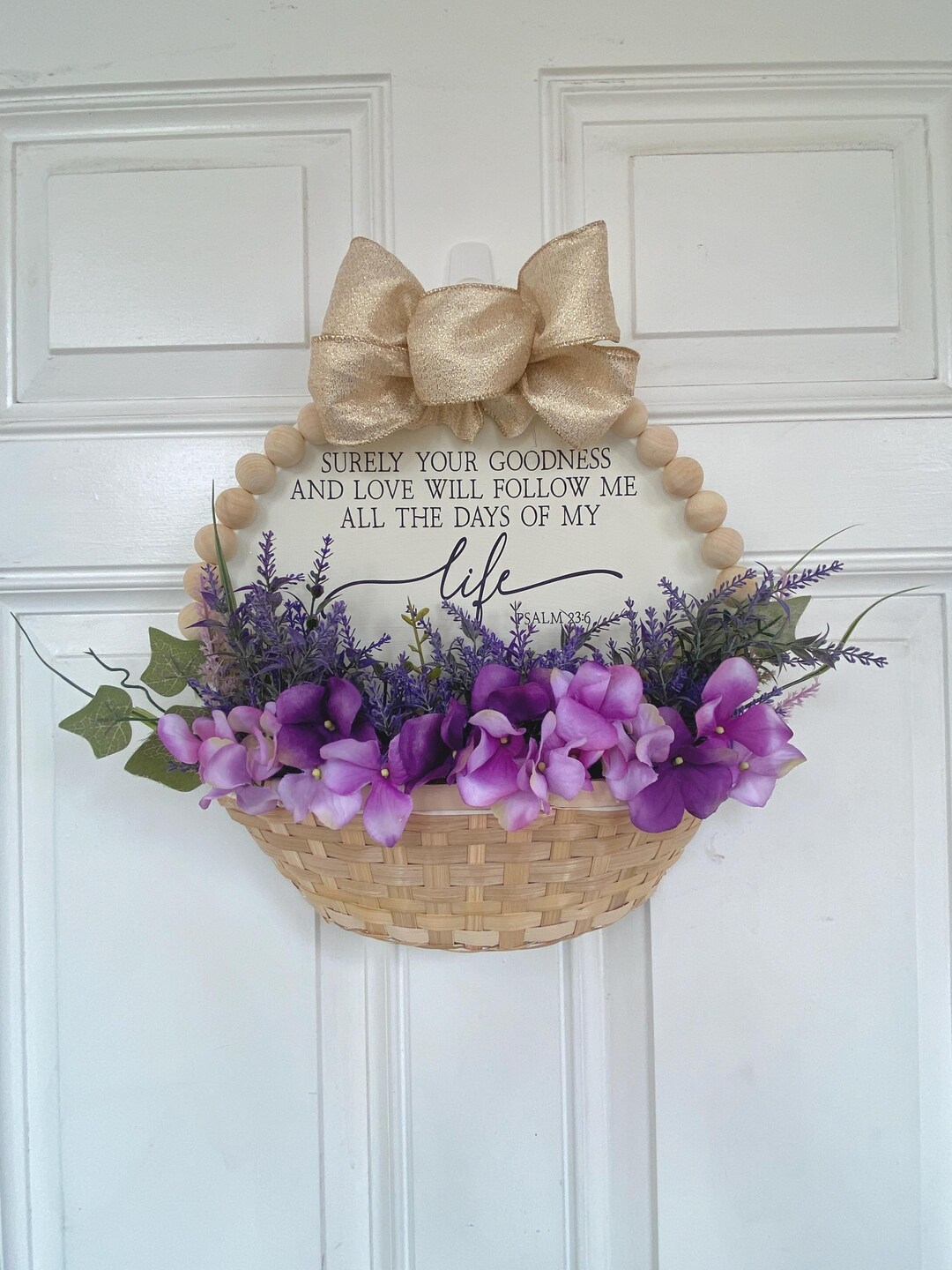 Flower Door Hanger / Bible Verse Door Hanger /bible Verse Wall Hanger ...