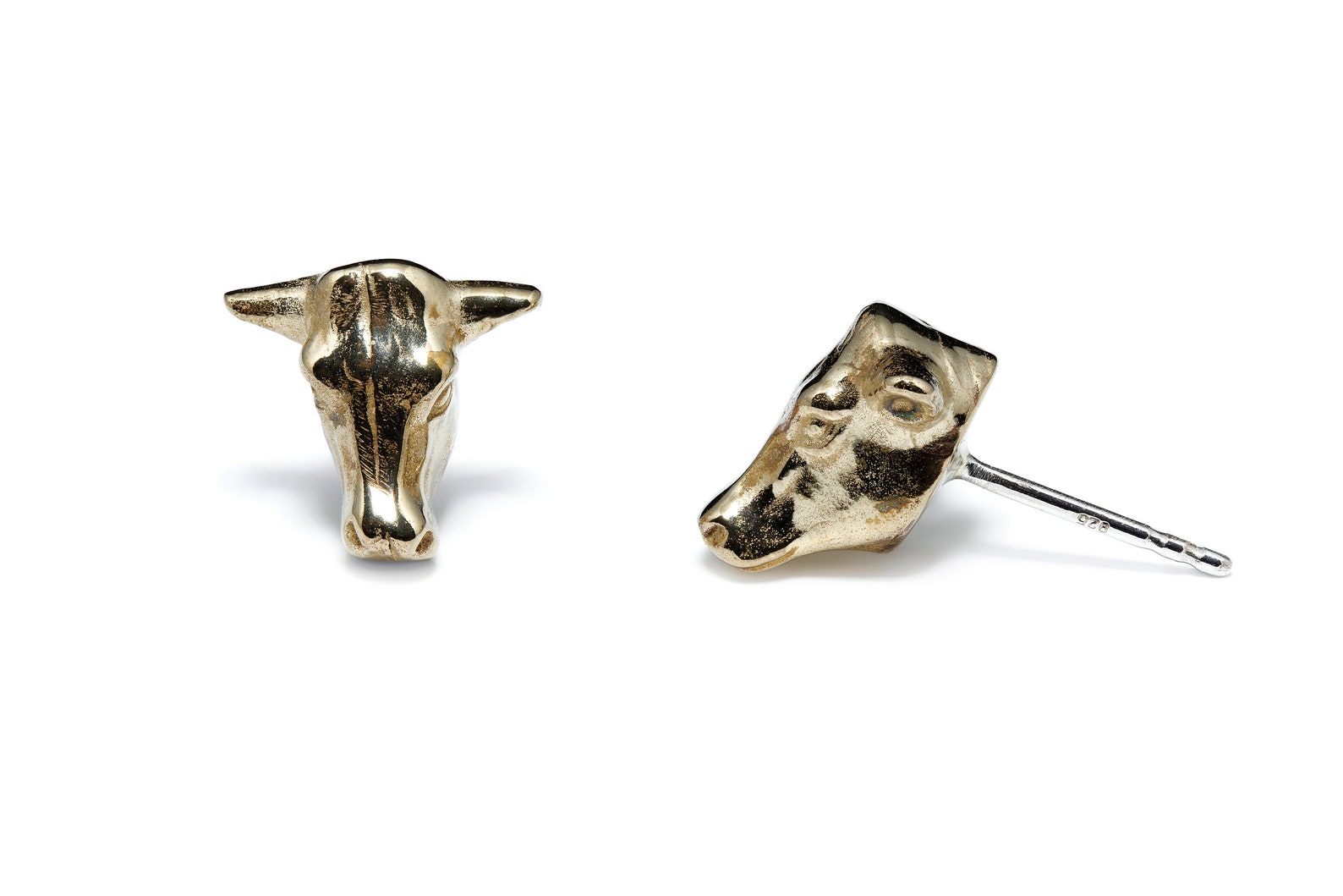 Bronze Cow Earring Cow Earring Golden Cow Earring Vegan - Etsy