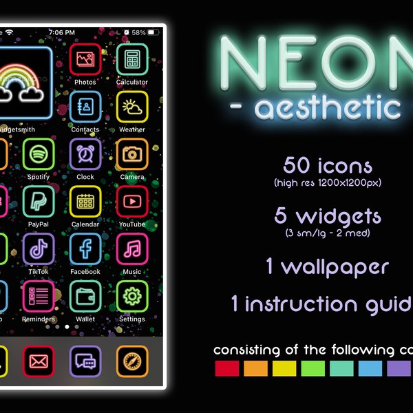 Ios 14 Icons Neon - Etsy