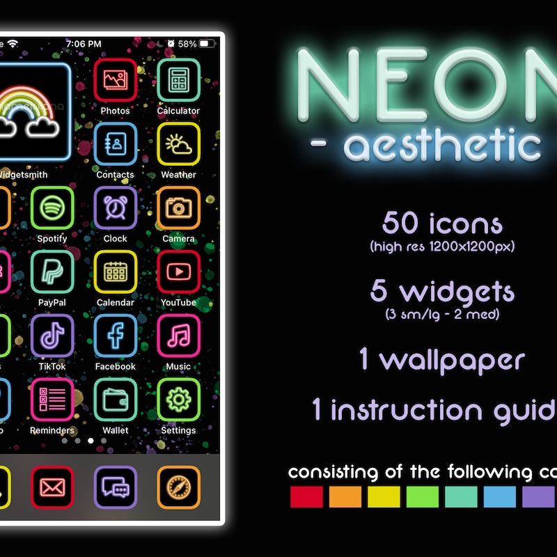 Ios 14 Icons Neon - Etsy