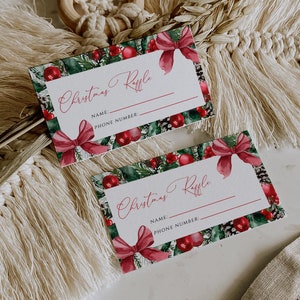 Editable Christmas Raffle Ticket Template (instant Download) - Etsy