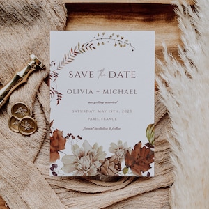 Rustic Fall Save the Date Editable Template, Autumn Save Our Date Invitation, Instant Download ...