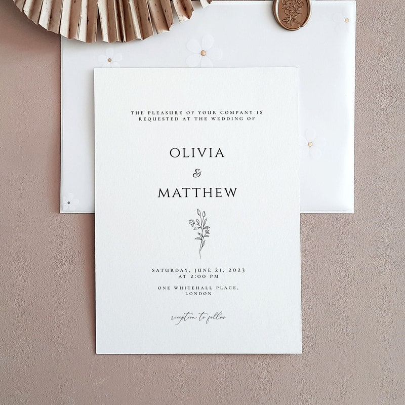Simple Wedding Invitation - Etsy