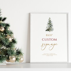 Editable Printable Christmas Tree Custom Sign Template 8x10", Winter ...